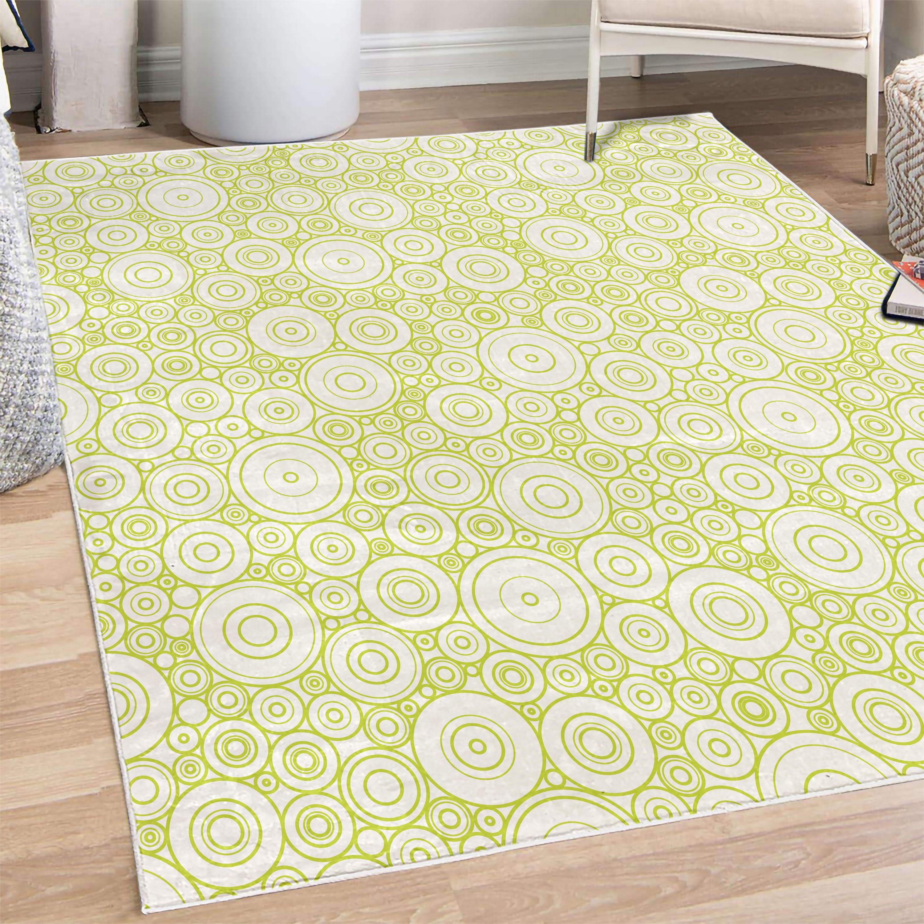 Geometric Decorative Rug, Different Sized Circles and Rounds Simple ...