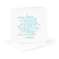 3drose, Romantic Handwritten Love Word Cloud Blue Text, 6 Greeting ...