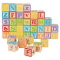 Spark Create Imagine Wooden ABC Blocks 40 Pieces for Learning Alphabet ...