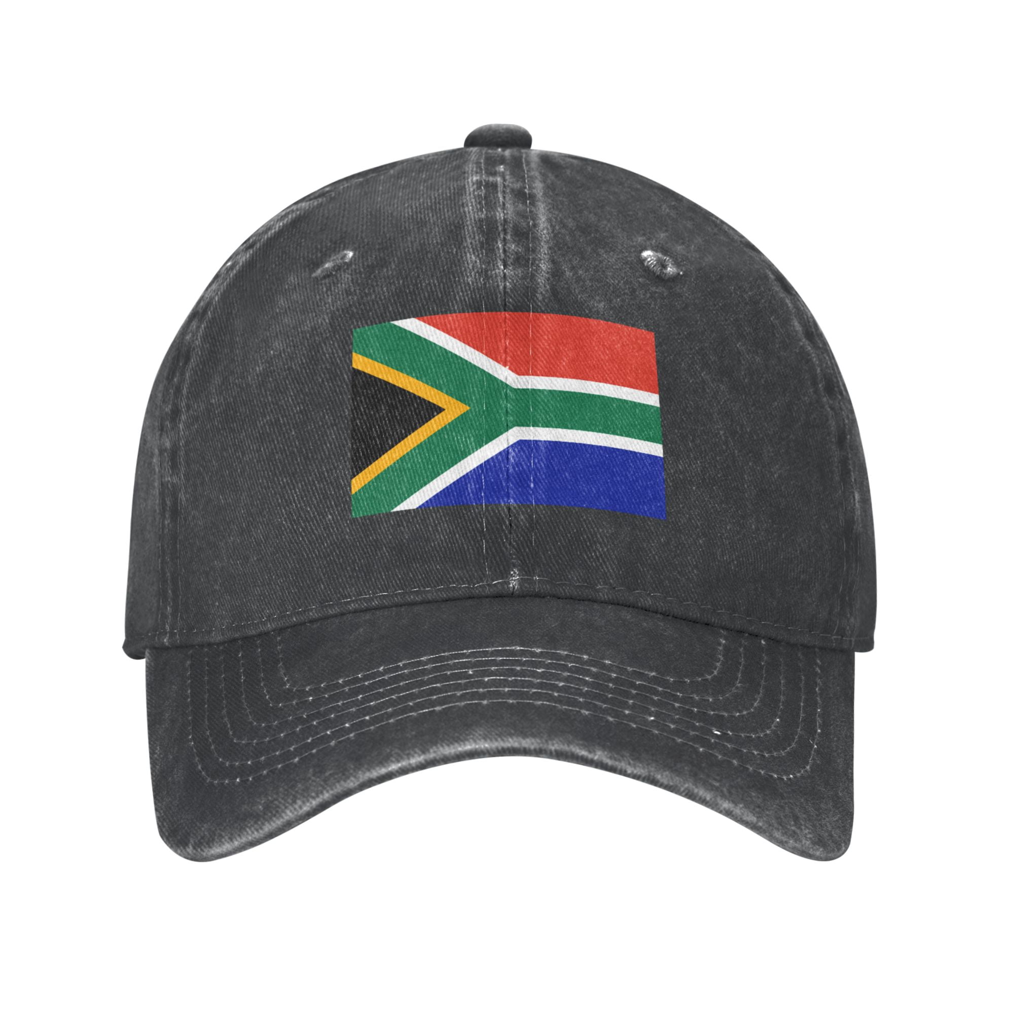 DouZhe Adjustable Washed Cotton Baseball Cap - South Africa Flag Prints ...