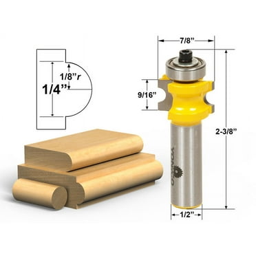 Bullnose Beading Router Bit 1/4"r - 1/2" bead - 1/2" Shank - Yonico ...