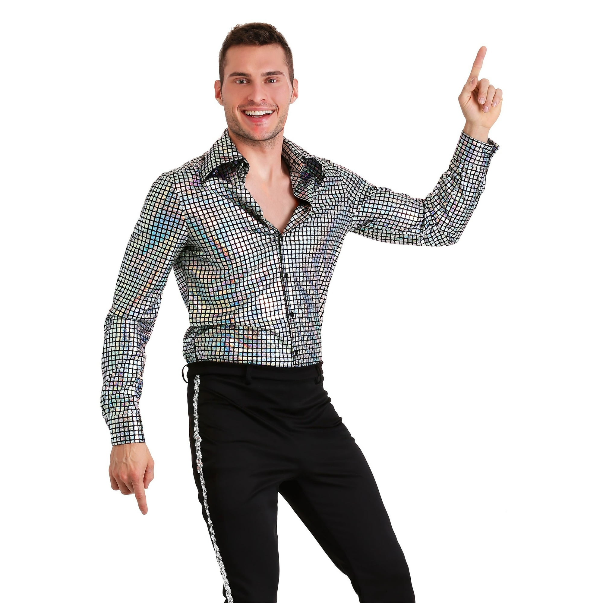 Click here for Fun Costumes Mens Disco Ball Shirt M prices