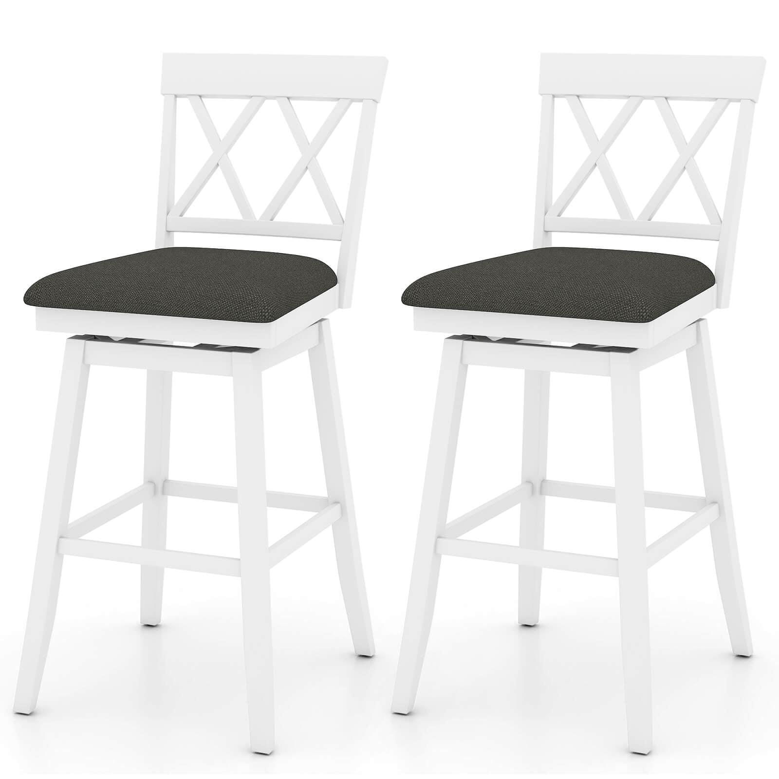Click here for Costway 29 Bar Stool Wooden Chair Set Of 2 With Co... prices