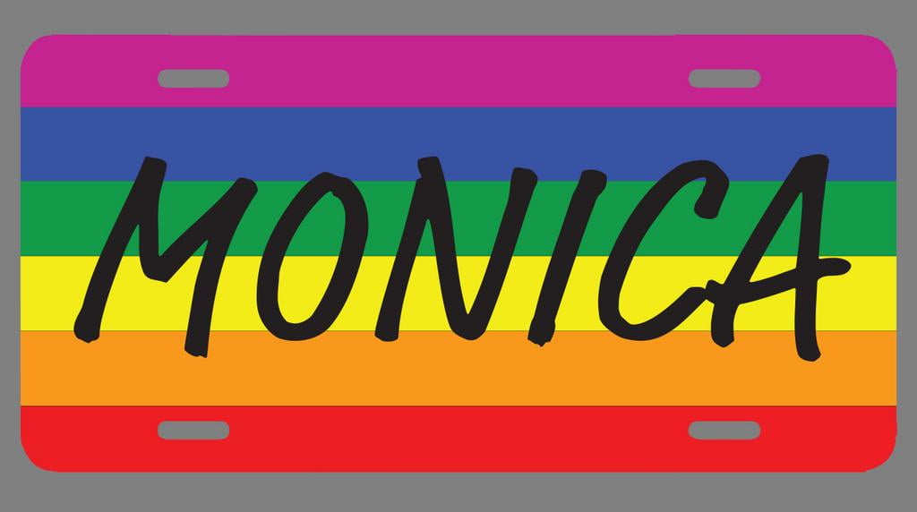 Monica Name Pride Flag Style License Plate Tag Vanity Novelty Metal ...