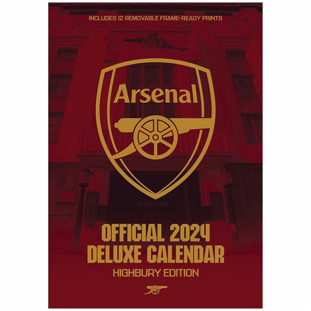 Arsenal FC - Calendario de Pared Deluxe Diseño 2024 (Rojo Oscuro ...