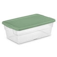 Sterilite 6 Qt Stackable Storage Tote Box Container, Crisp Green, 5 ...