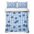 3 Pieces King Quilt Set,Summer Fruit Blueberries Pattern Soft Bedding ...