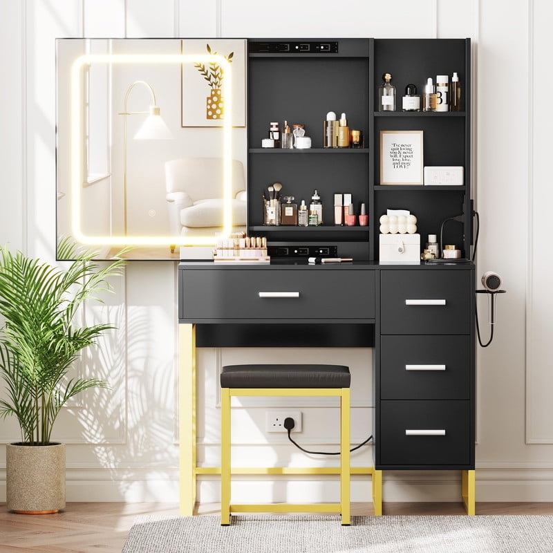 Click here for Tropow Vanity Desk With Lighted Mirror - Makeup Ta... prices