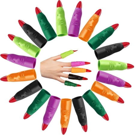 40 Pieces Halloween Colorful Witch Fingers for Reading, Plastic Finger ...