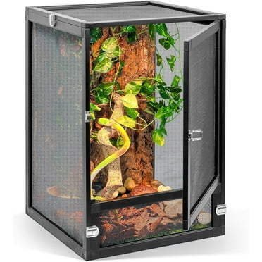 Foldable Reptile Terrariums Kits with Plant, Feeding Bowl, Carpet, Easy ...