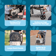 Carlson Portable Pet Stroller with 360 Degree Front Wheel Swivel, Mesh ...