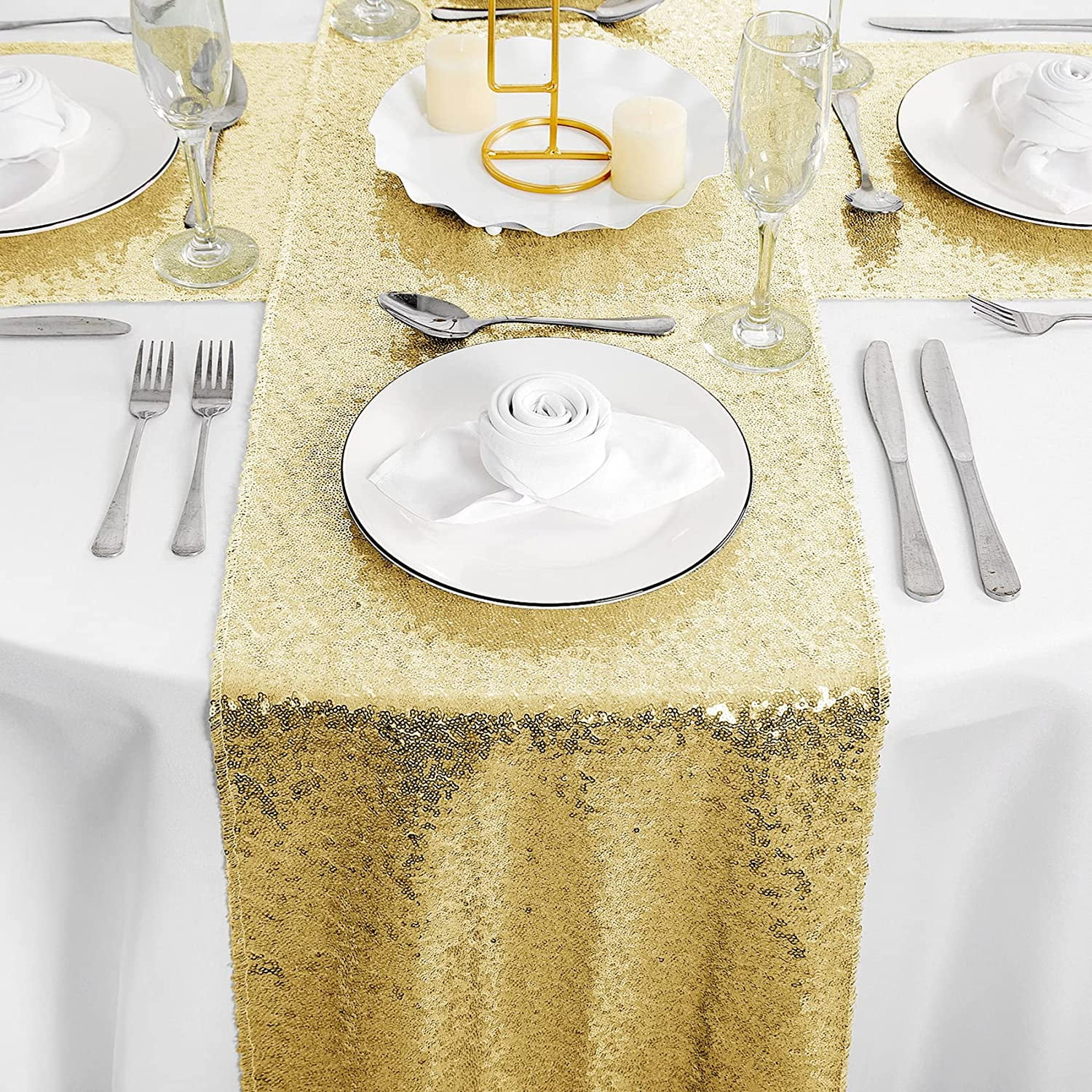 Zukuco Sequin Table Runner 12''x72'' Glitter Table Runner for Party ...