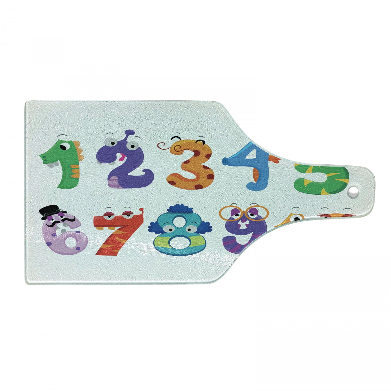 Number Cutting Board, Math Signs as Funny Characters Monsters Giraffe ...