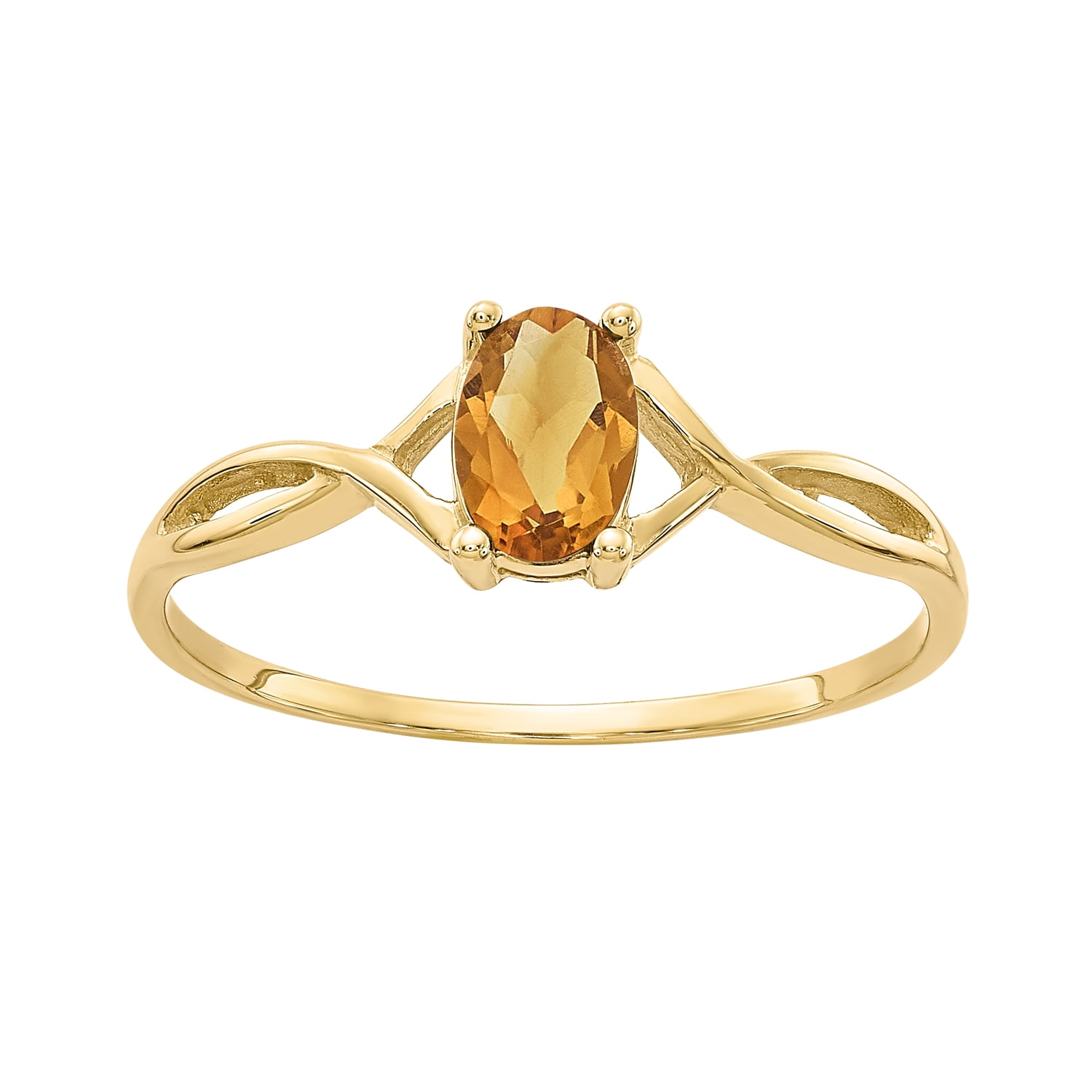 Primal Gold - Primal Gold 14 Karat Yellow Gold Citrine Birthstone Ring ...