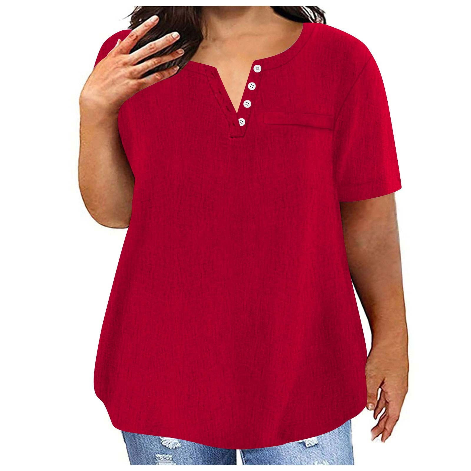 Click here for Asjyhkr Plus Size T Shirts For Women V Neck Loose... prices
