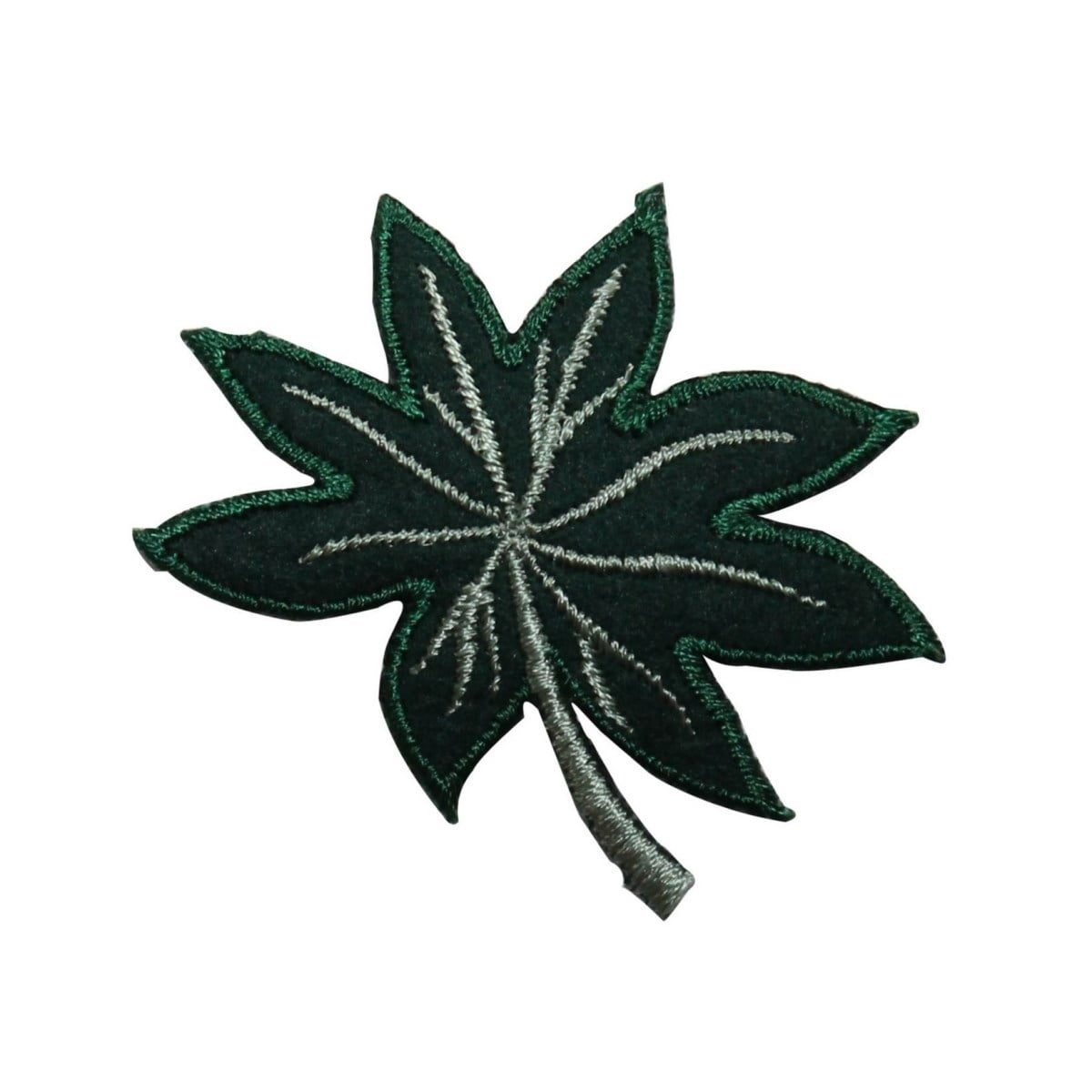 ID 7192 8 Point Green Leaf Patch Nature Tree Symbol Embroidered Iron On ...