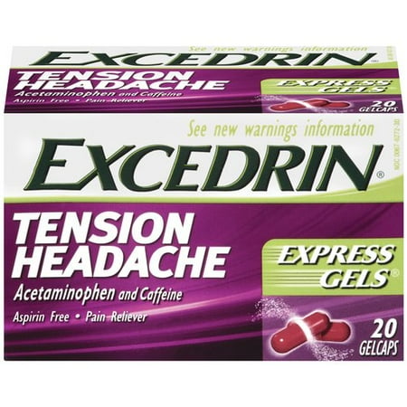 Excedrin: Tension Headache Aspirin Free Gelcaps Pain Reliever, 20 Ct ...