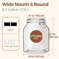 2 Pack 0.7 Gallon (88 Oz) Large Glass Jars with Airtight Lids, Wide ...