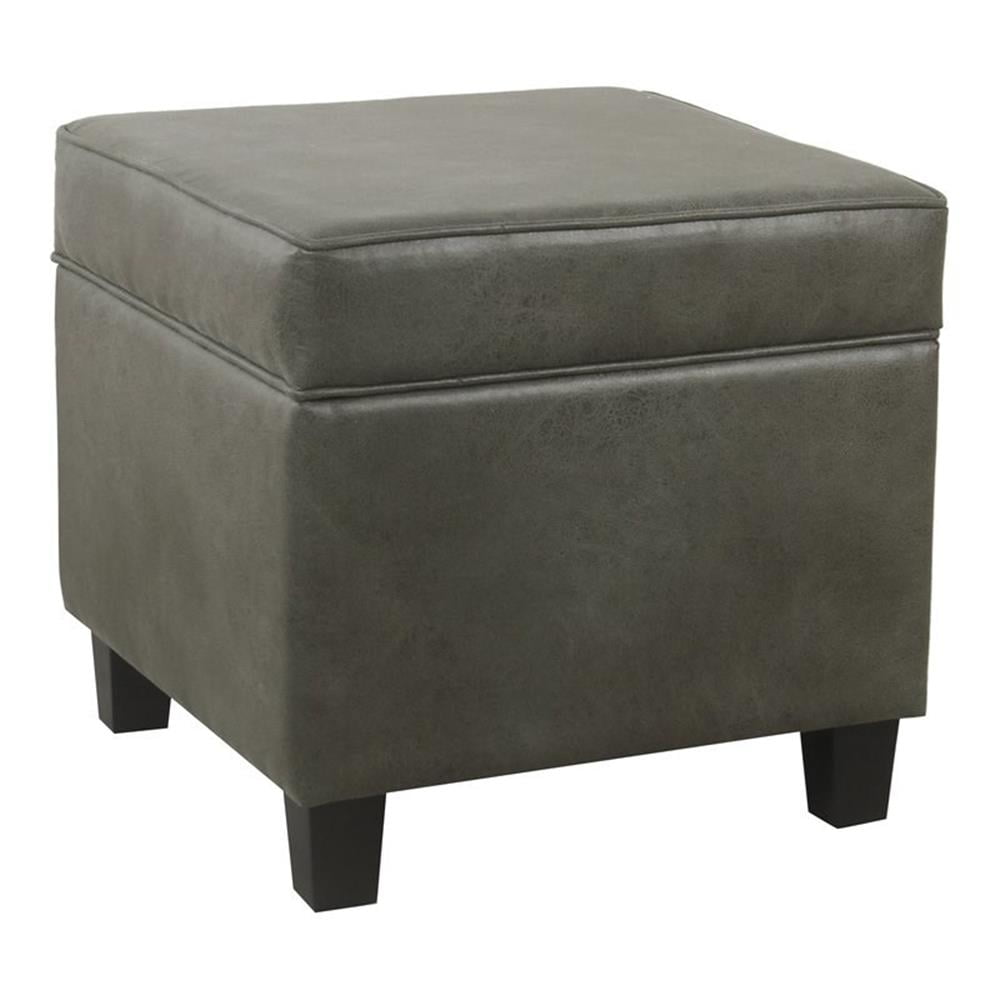Click here for Homepop Square Transitional Faux Leather Ottoman W... prices