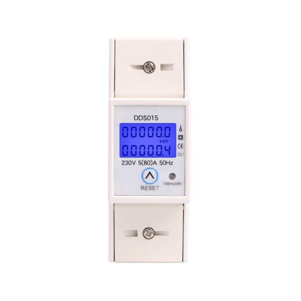 Hongchun Digital Energy Meter LCD Backlit Display 5-80A 230V 50Hz Single Phase Wattmeter Rail ...