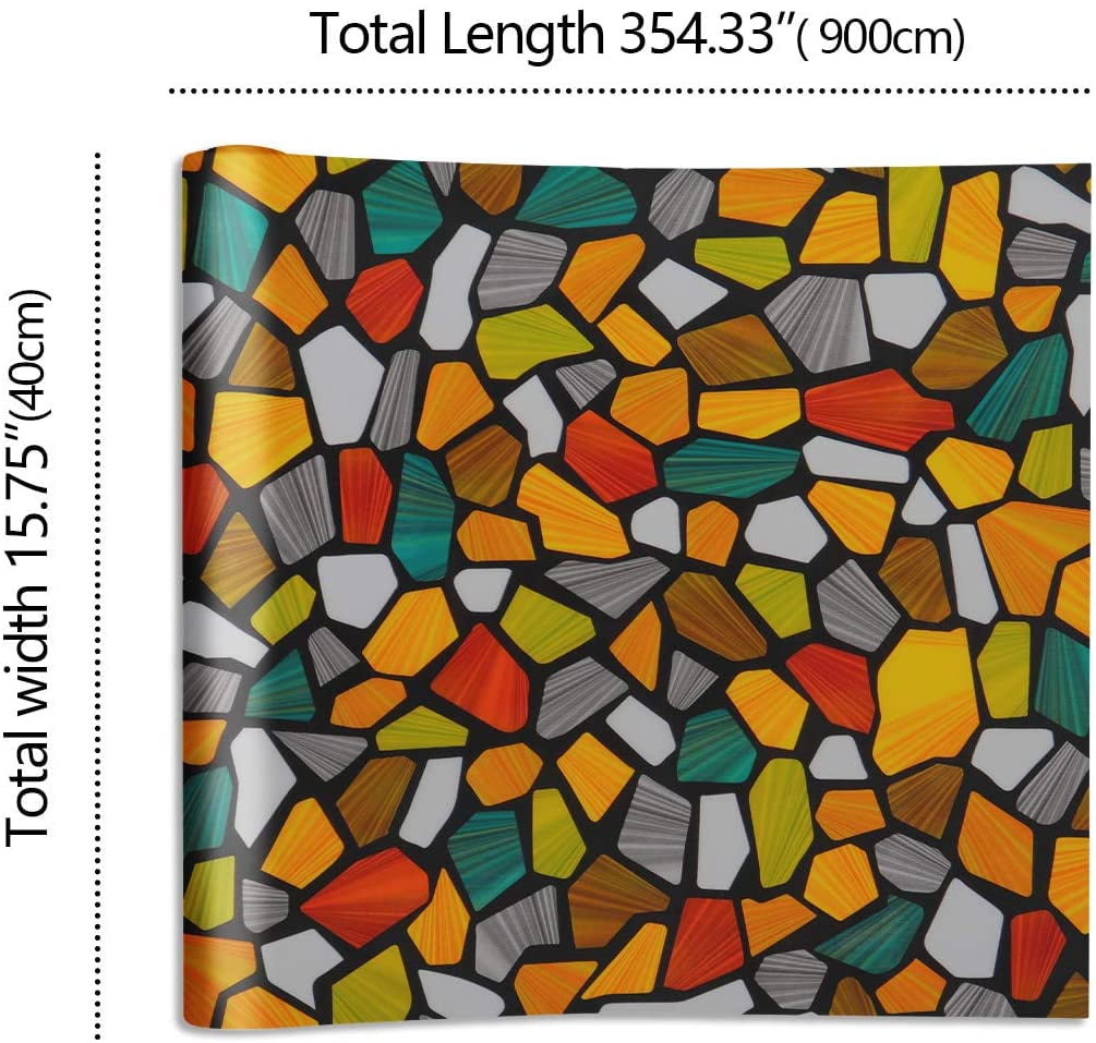 Buy VEELIKE Window Film Privacy Classy Stained Glass Window Cover ...