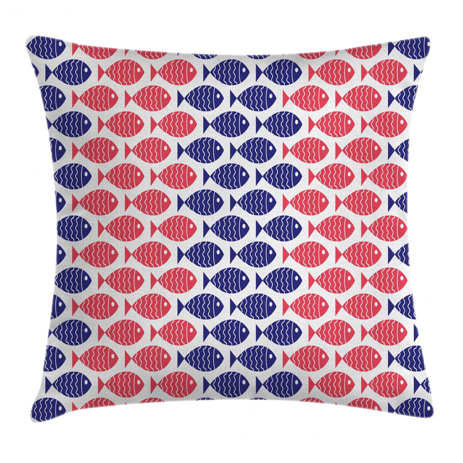 Fish Decor Throw Pillow Cushion Cover, Nautical Theme Design ...