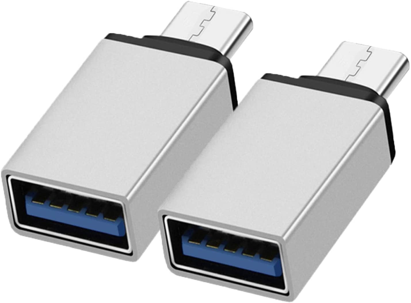 OTG [2 Pack] USB C to USB 3.0 Adapter High Speed Aluminum (Silver ...