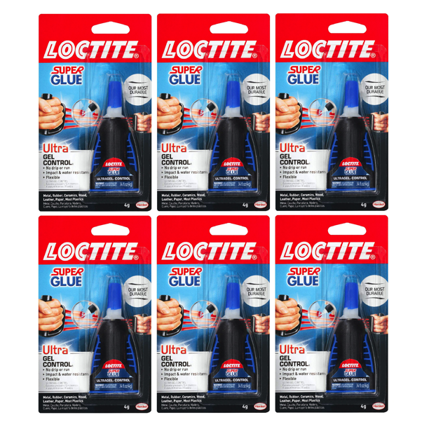 Loctite 4g Ultra Gel Control Super Glue Bottle (6 Pack) - Walmart.com ...