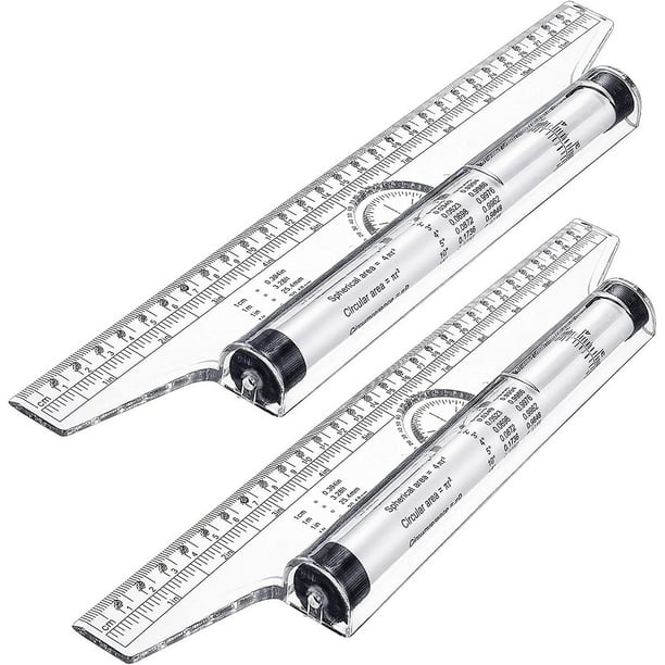 2 Pieces Plastic Measuring Rolling Ruler, Drawing Roller Ruler ...