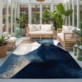 Abstract Geometric Area Rugs 3x5ft Dynamic Blue Gold Art Floor Rug Non ...