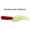 100pack Flexible Fishing Tube Lures Multipurpose Soft Silicones Fishing ...