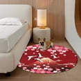 4ft Round Rug Red Mountains Area Rugs for Living Room Bedroom Washable ...