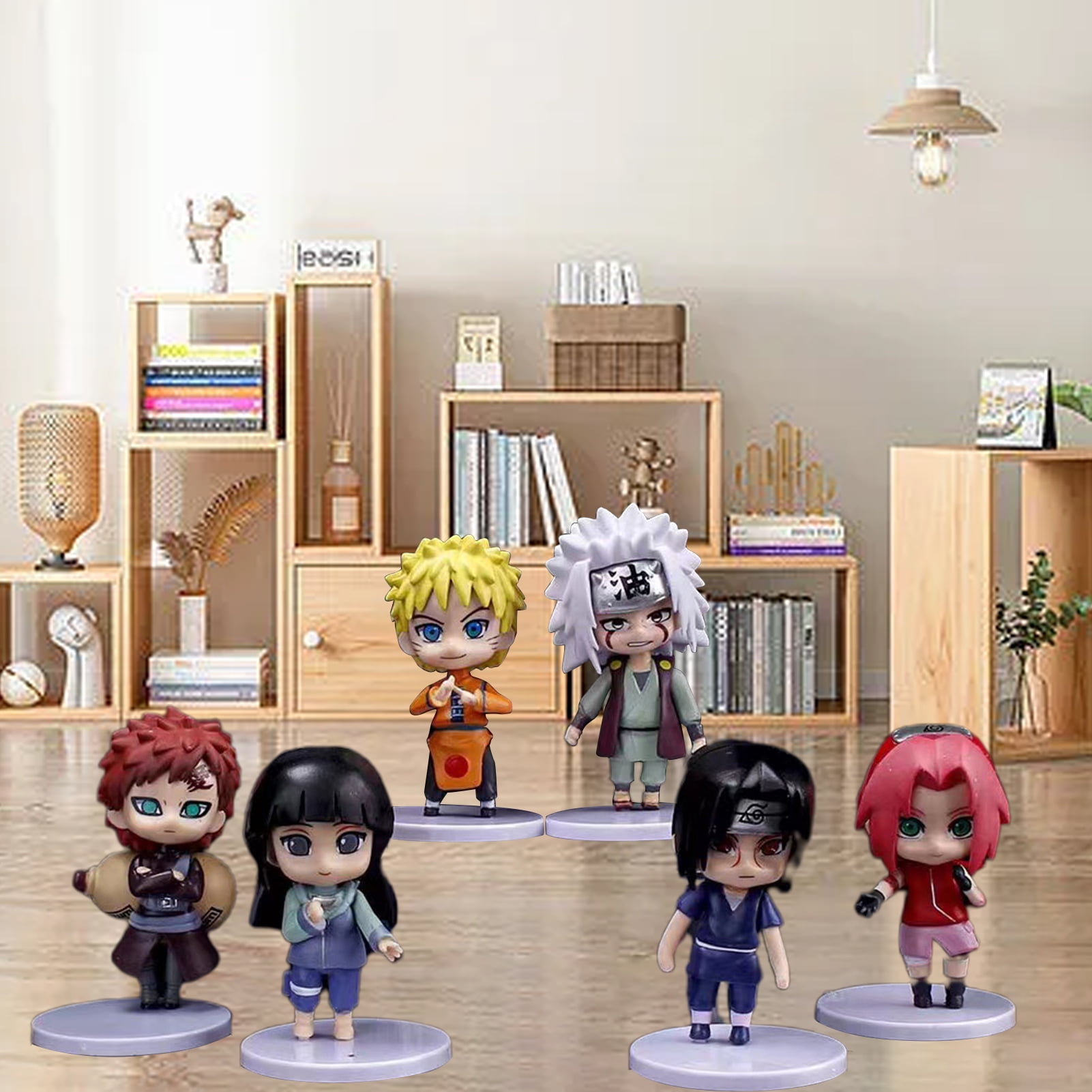 Buy Wanwan 6Pcs Naruto Figure Mini Cute PVC Solid Model Miniature ...