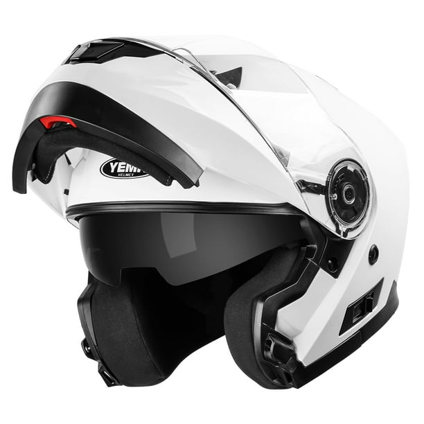 Casco de moto YEMA YM-926 modular integral DOT blanco | Walmart en línea