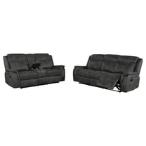 Lawrence 2-piece Upholstered Reclining Sofa Set Charcoal - Walmart.com