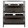 Leo 4-Pc Storage Shelf with 3 Foldable Woven Baskets, Espresso ...
