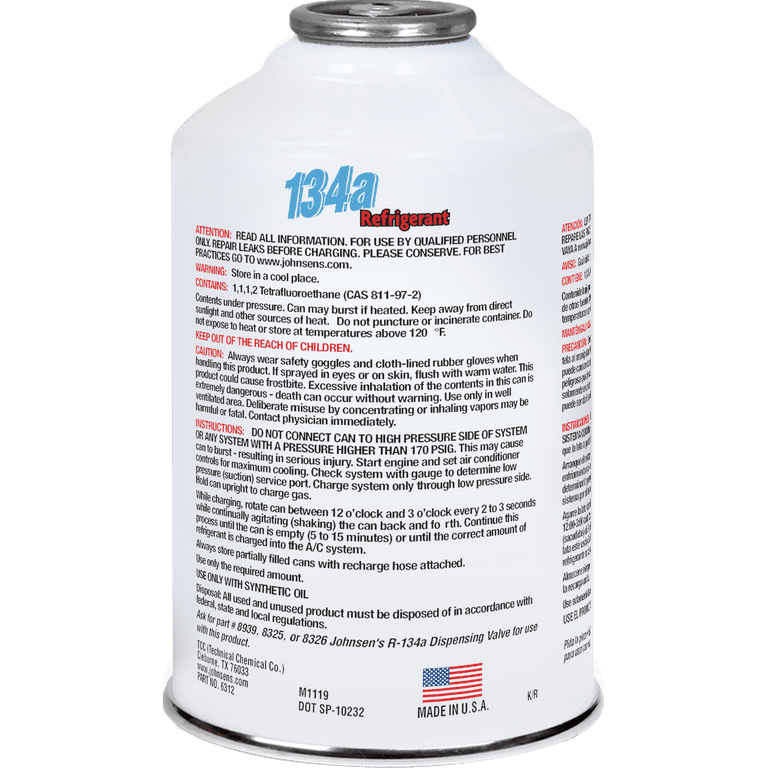 Johnsens 6312 R-134a A/C Refrigerant 12, 49% OFF