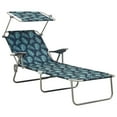 vidaXL Patio Lounge Chair Folding Sunlounger Outdoor Sunbed with Canopy ...