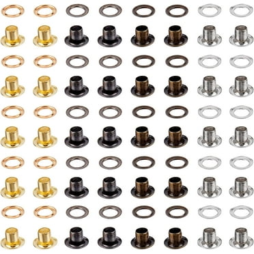 Grommet Kit ,Eyelets for Paper Crafting,4 Colors 100Sets 4mm Round ...