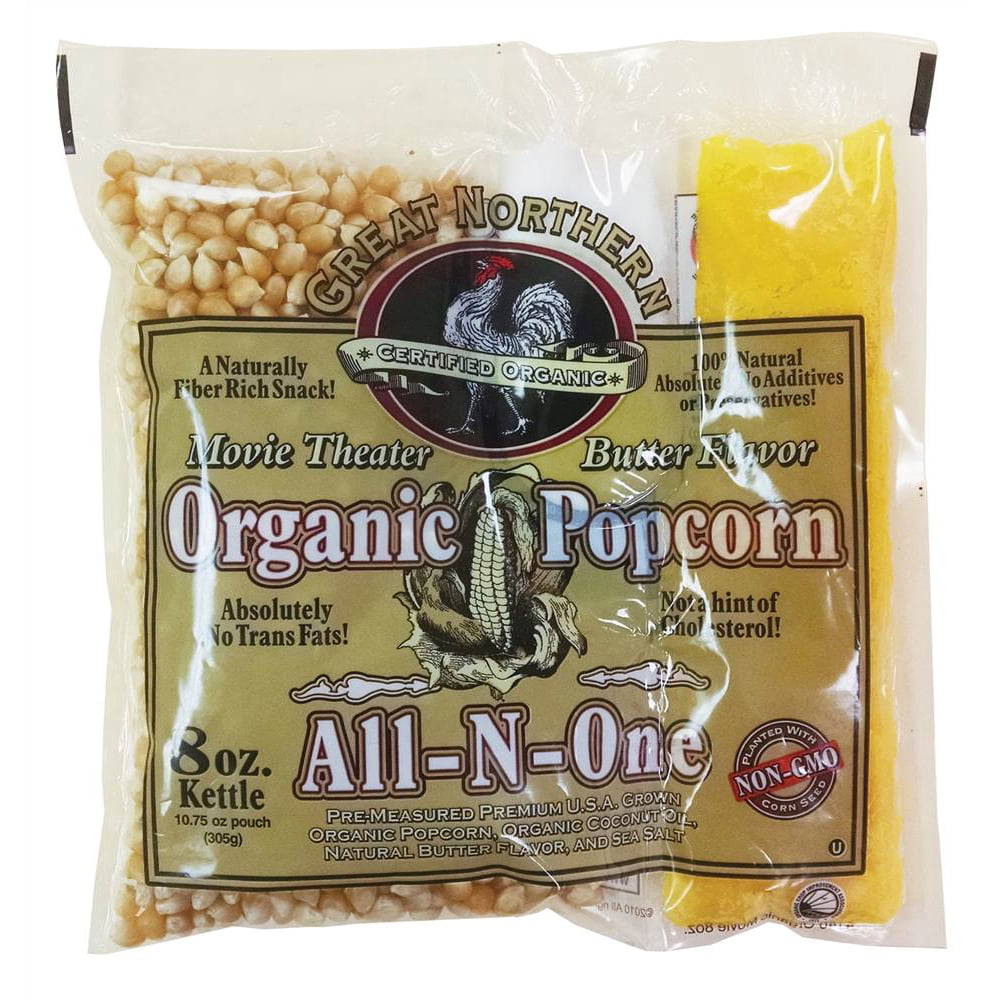 Great Northern Popcorn Organic 8 Ounce Movie Theater Portion Packs ...