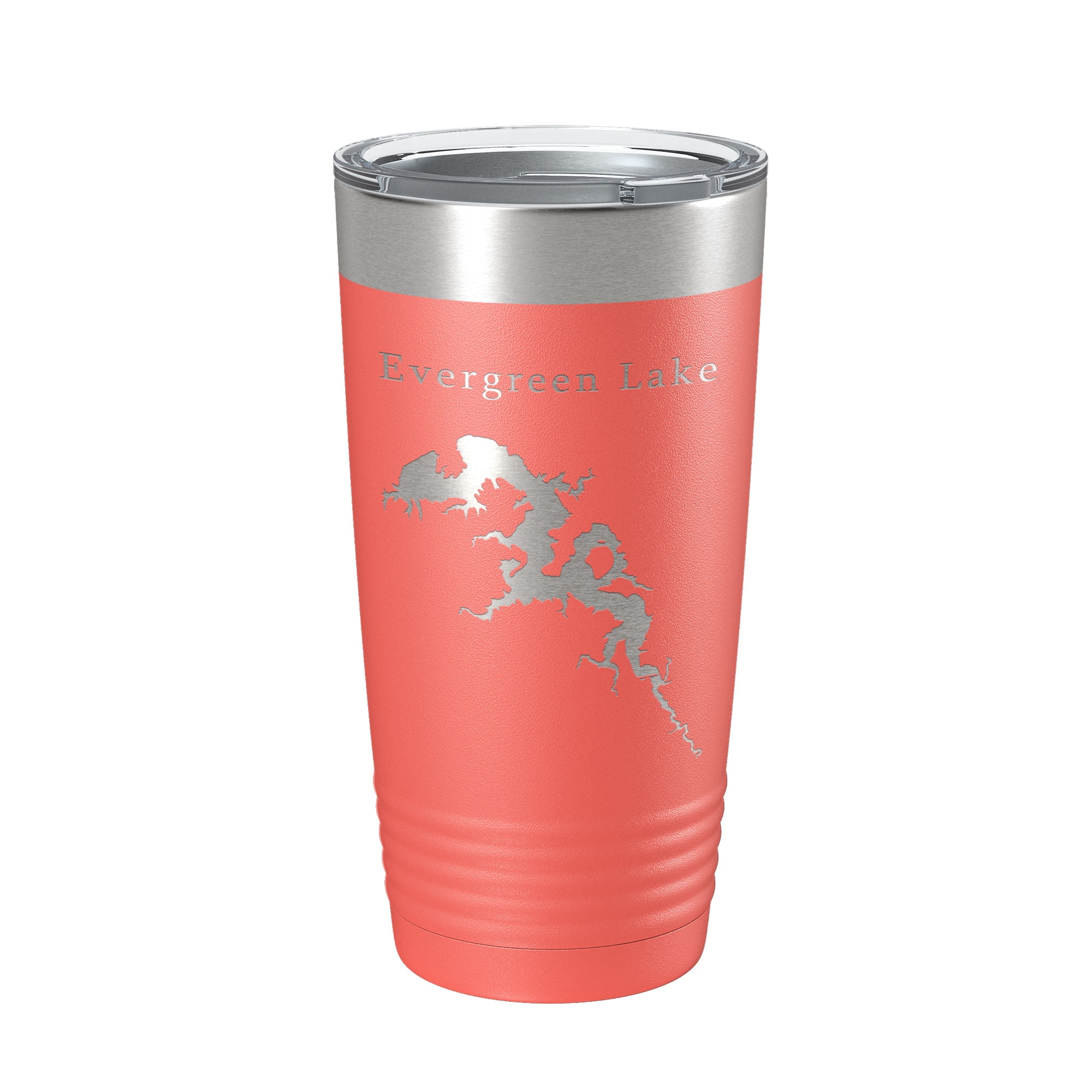 Evergreen Lake Map Tumbler Travel Mug Insulated Laser Engraved Coffee ...