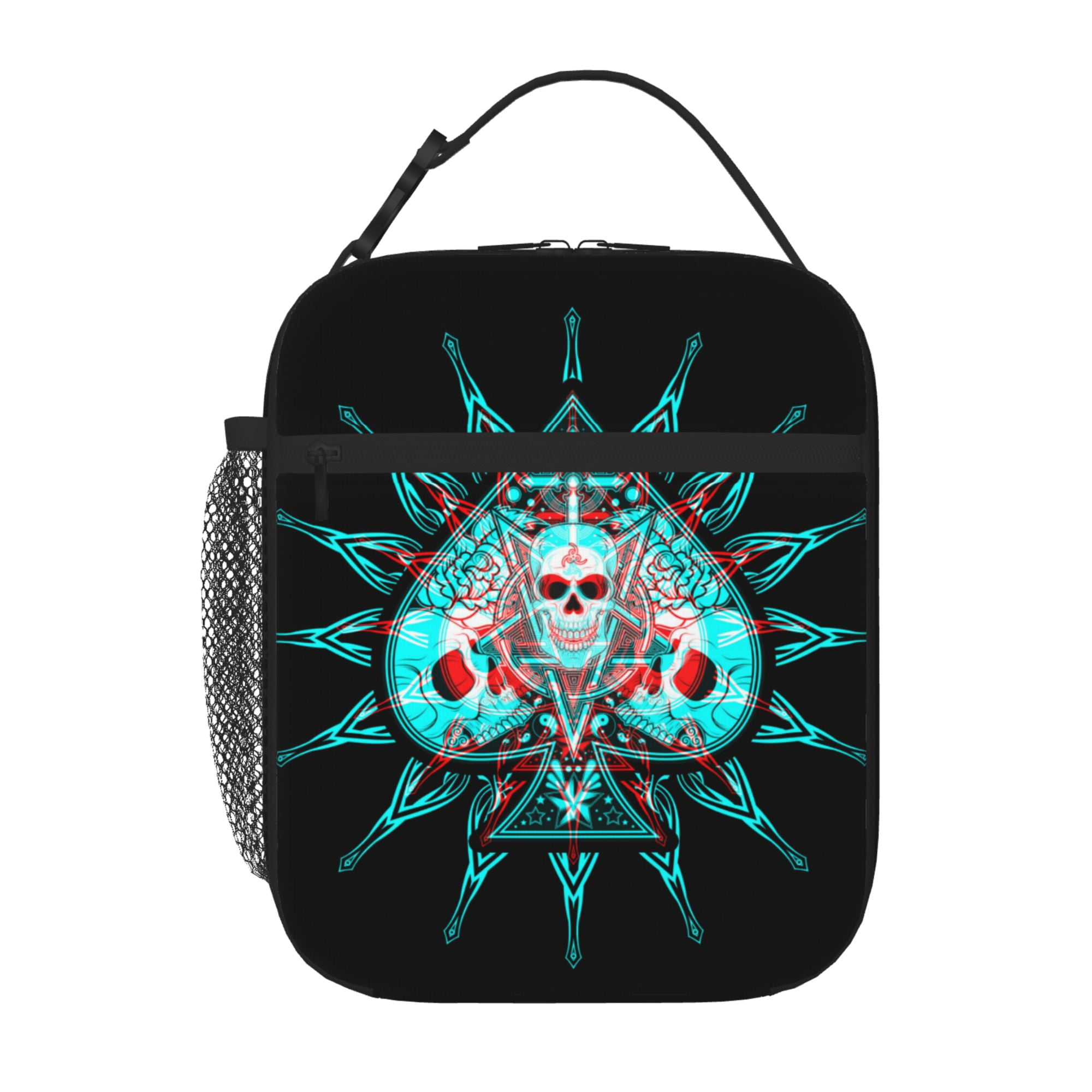 TEQUAN Portable Lunch Bag, Funny Spades Poker Death Skeleton Pattern ...