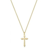 Yafe 18K White Gold Plated Wavy Cross with Cubic Zirconia Necklace ...