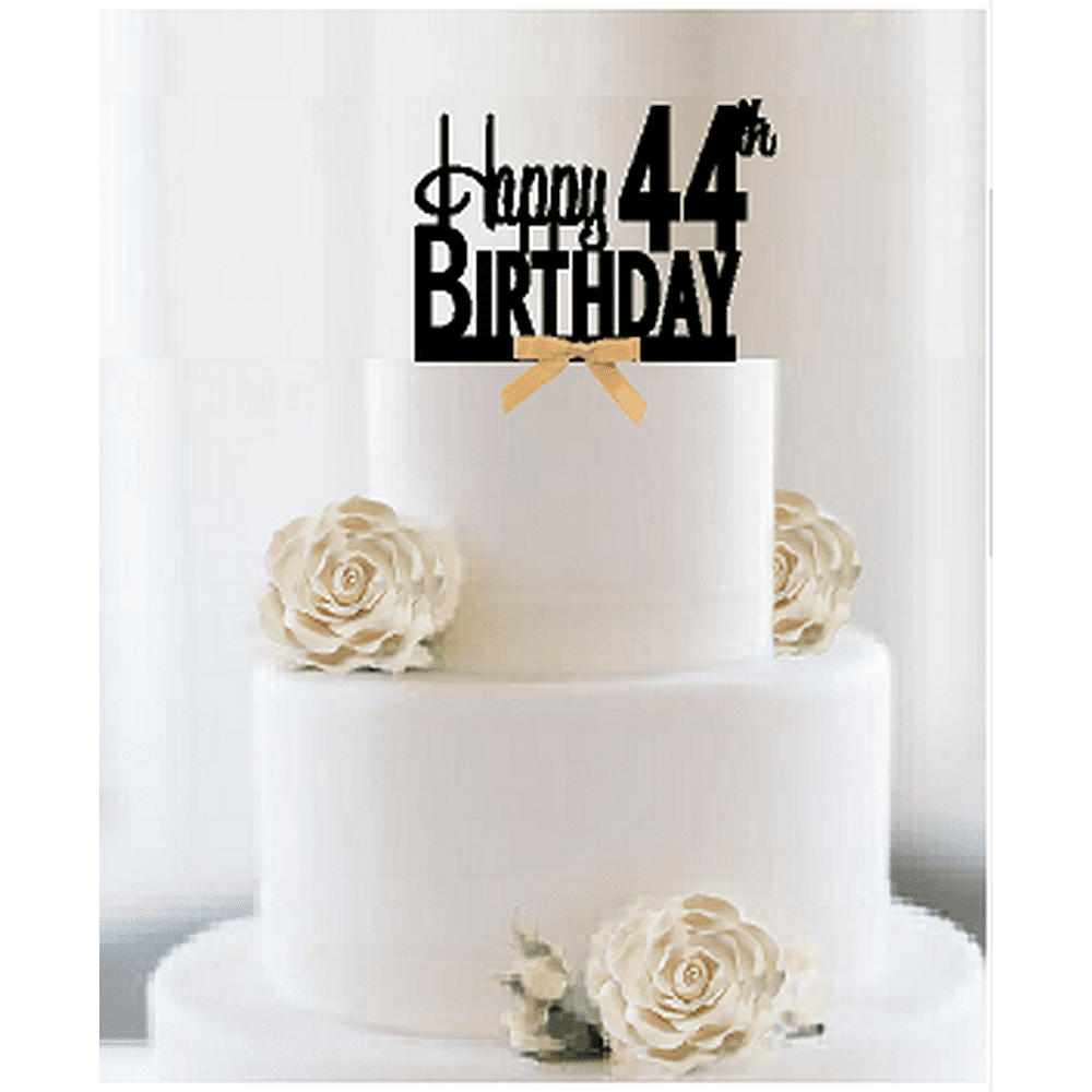 Item#044CTGR - Happy 44th Birthday Elegant Cake Decoration Topper with ...