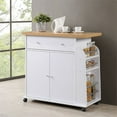 Pemberly Row Kitchen Cart with Spice Rack in White - Walmart.com