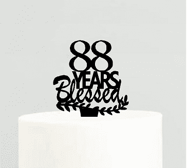 88th Birthday / Anniversary Blessed Years Cake Decoration Topper ...