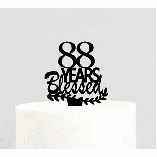 88th Birthday / Anniversary Blessed Years Cake Decoration Topper ...