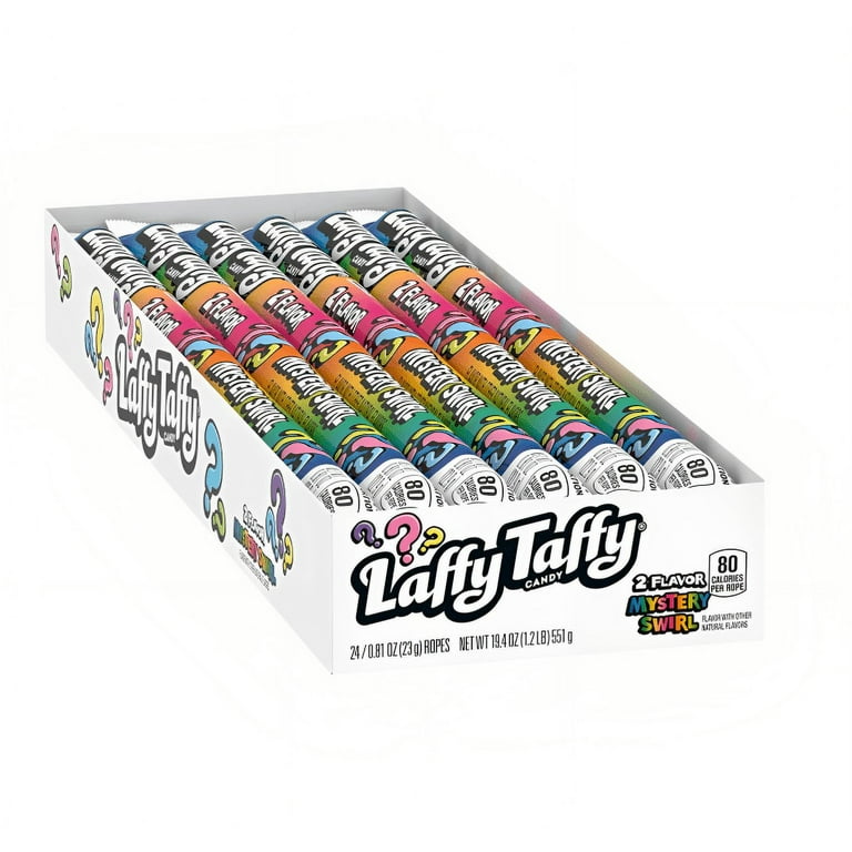 Long-lasting Chew Candy Laffy Taffy 2 Flavor Mystery Swirl Ropes - 24 ...