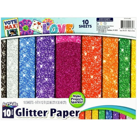 Artskills Glitter Paper 9"X12" 10/Pkg-Multi-Color | Walmart Canada