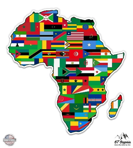 Africa Country Flags - 12" Vinyl Sticker Waterproof Decal - Walmart.com